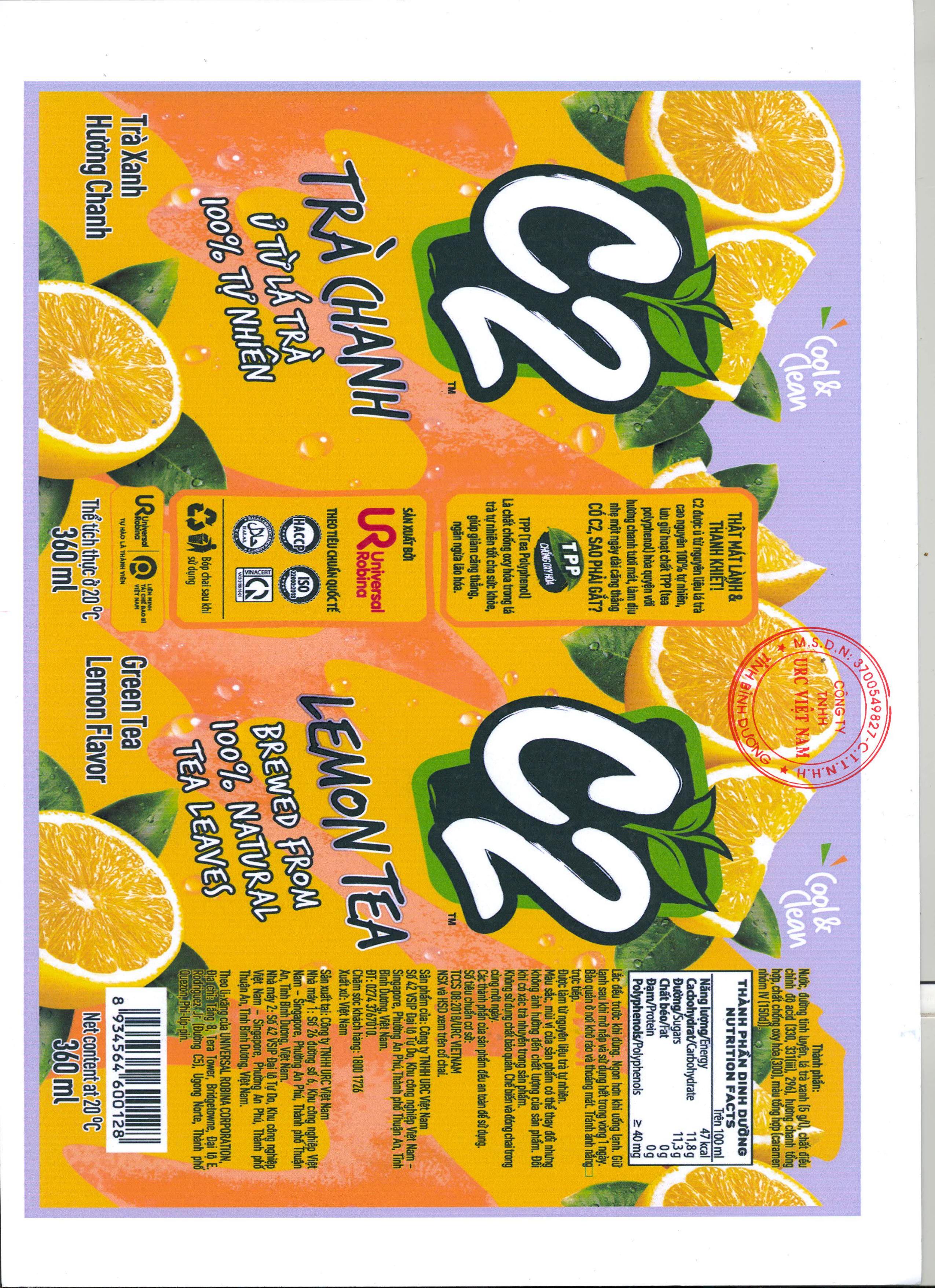 C2 GREEN TEA LEMON FLAVOR BINH DUONG C2 GREEN TEA LEMON FLAVOR BINH DUONG