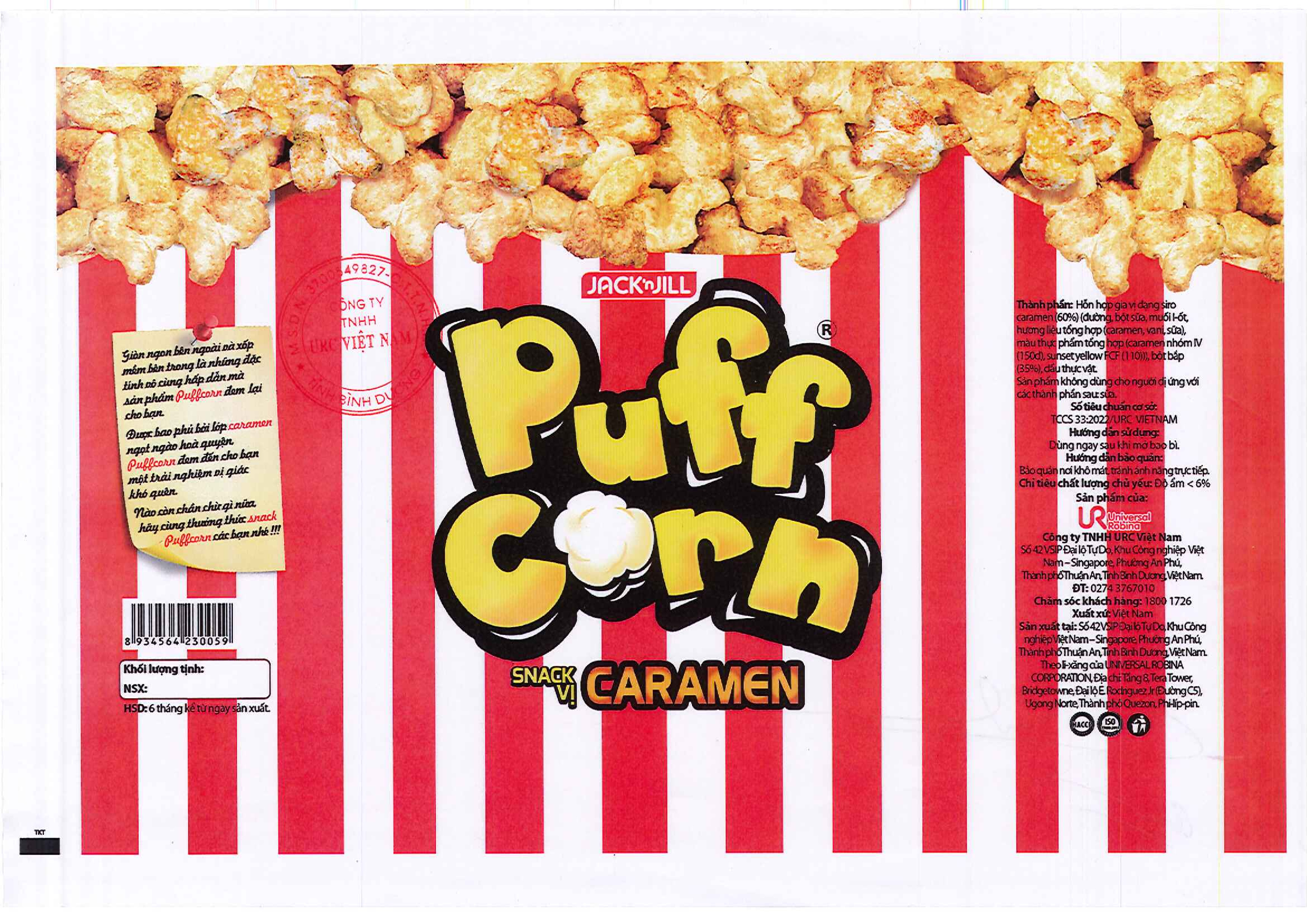 SNACK VỊ CARAMEN PUFF CORN