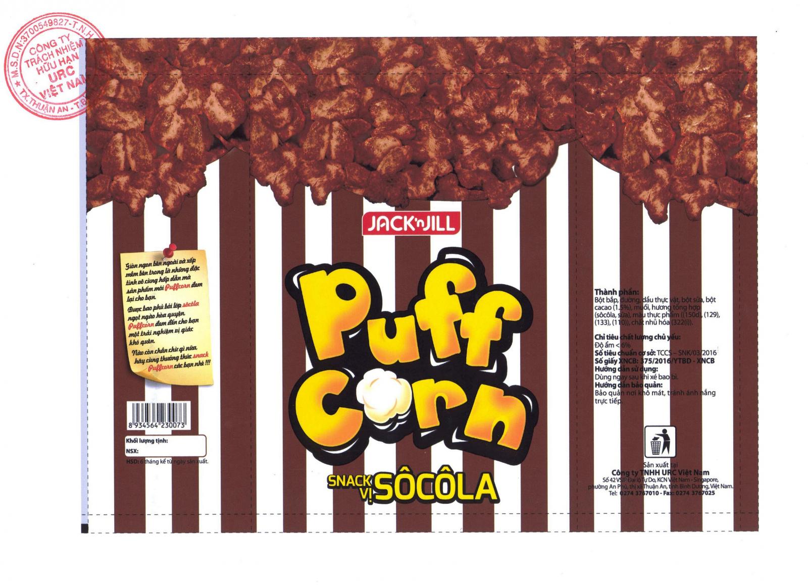 Công bố sản phẩm mới Snack Puffcorn chocolate