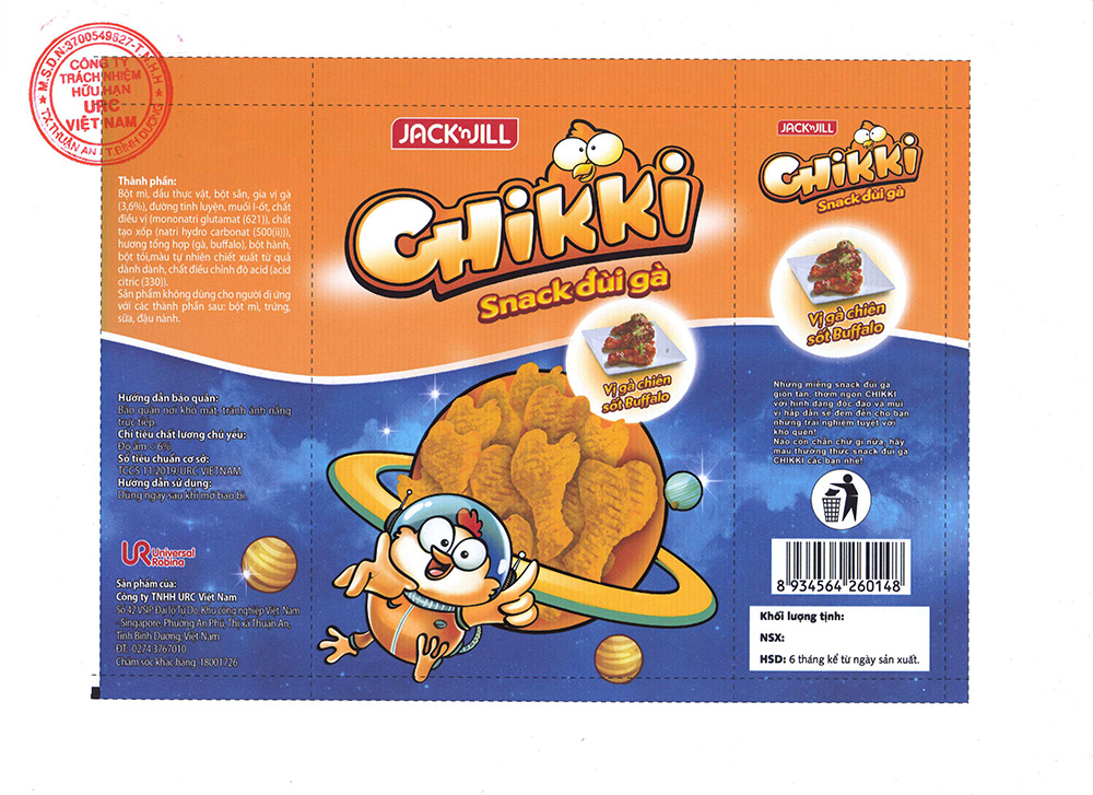 Snack đùi gà vị gà chiên sốt Buffalo Chikki